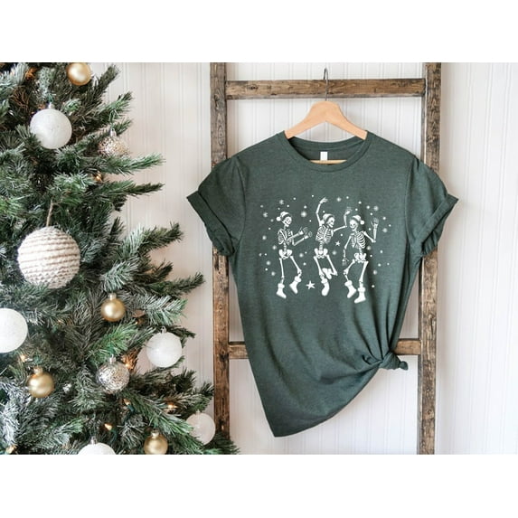 Christmas Party Dancing Skeleton Shirt, Christmas Skeleton Shirt ...