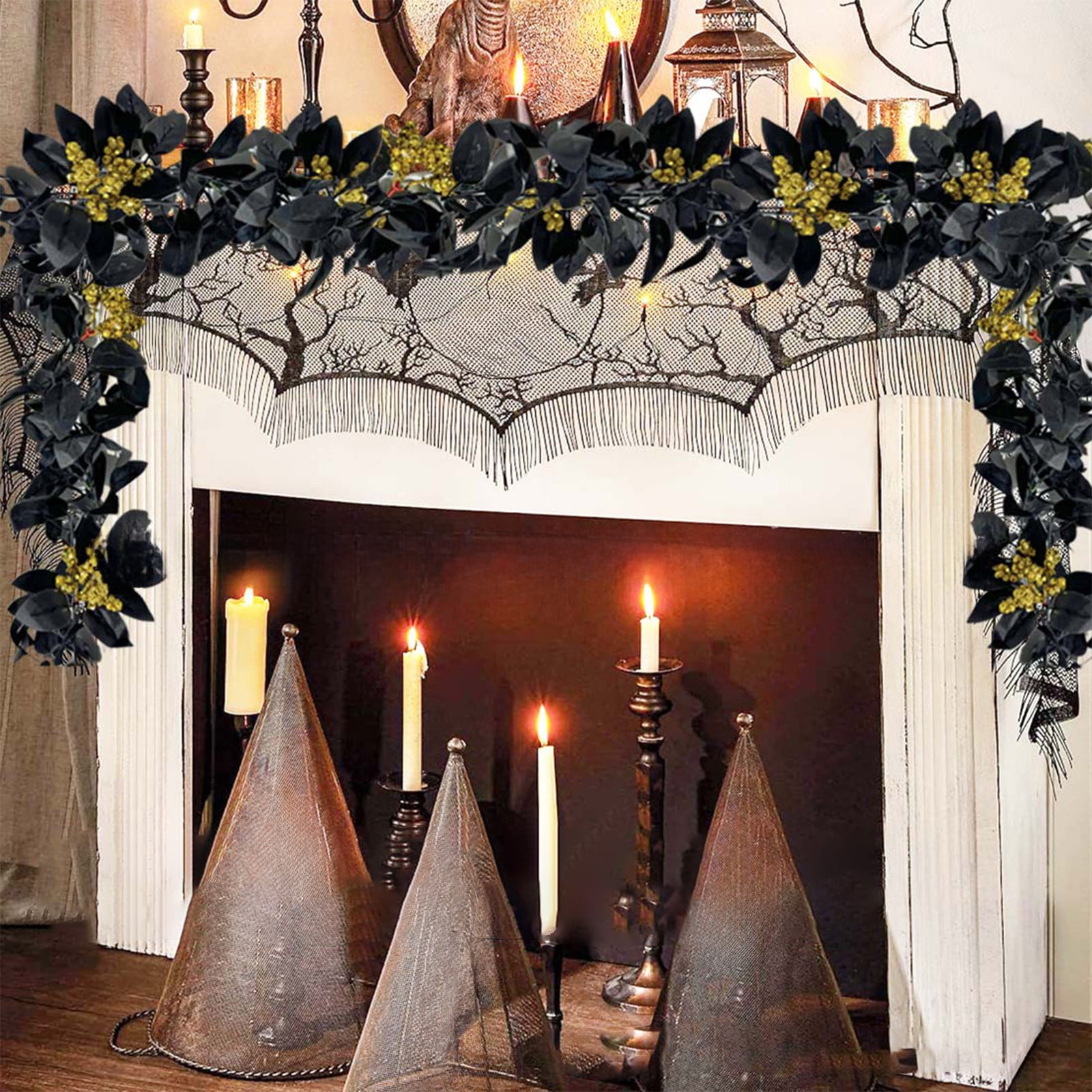 Easters Party Decorations Black Leaf Garland Halloween Artificial ...