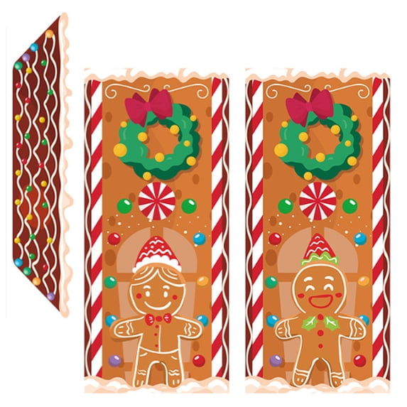 Christmas Party Door Cover Decoration Set Polyester Festival Accessory ...