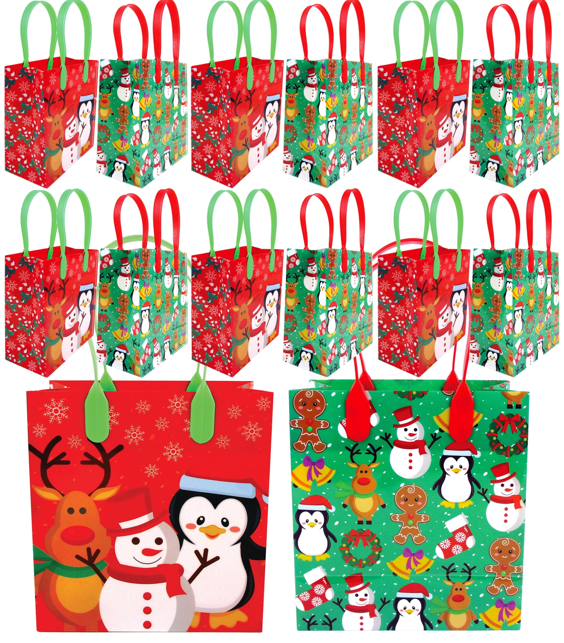 Christmas Party Favor Bags Treat Bags with Handles, Candy Bags for ...