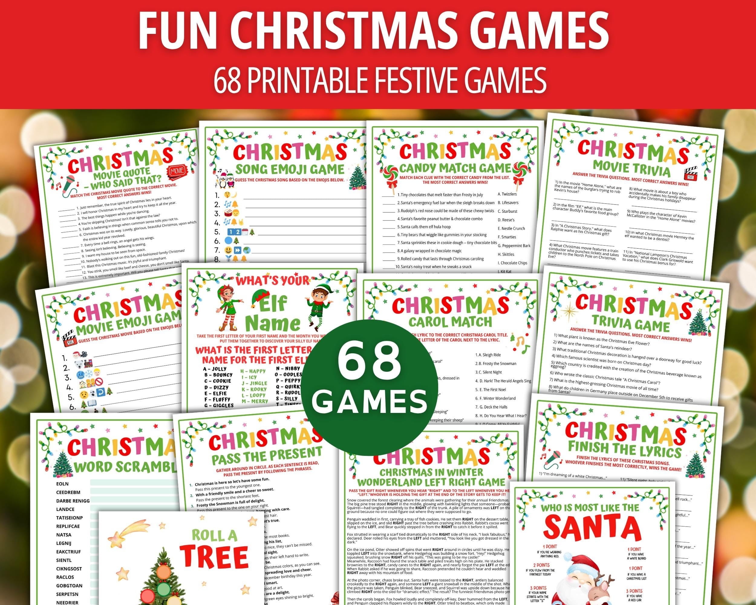 Christmas Party Games Bundle 2025, Fun Family Holiday Game Collection ...