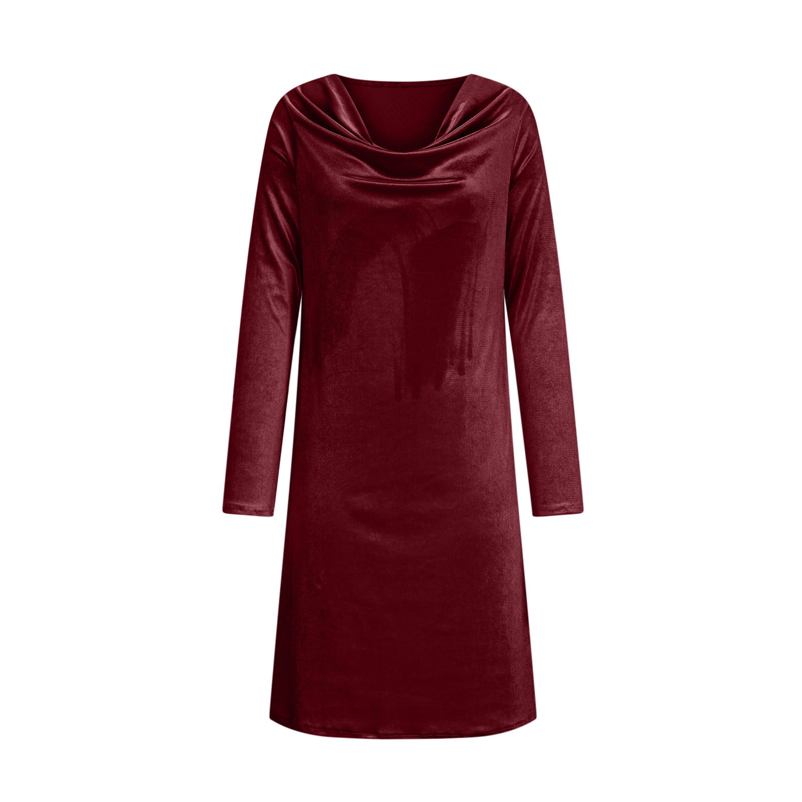 Christmas Party Outfits for Women New Women's Solid Color Long Sleeve ...