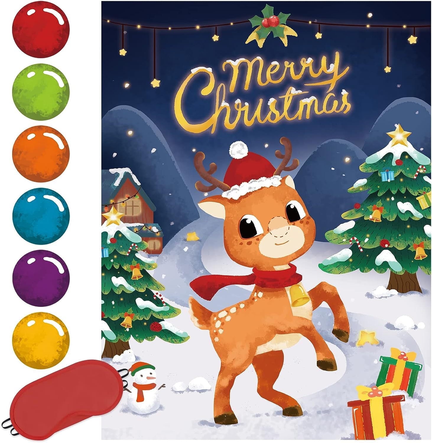 Christmas Party Pin The Nose on The Reindeer Holiday Reusable Game ...