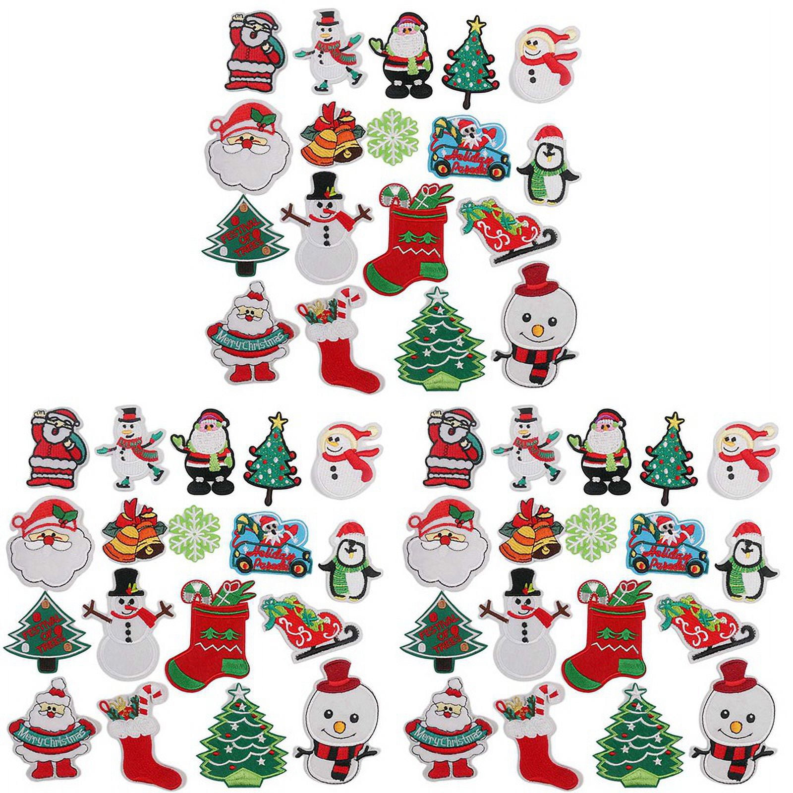 Christmas Patches Sew on Iron on Embroidered 54PCS Xmas Tree Cute ...