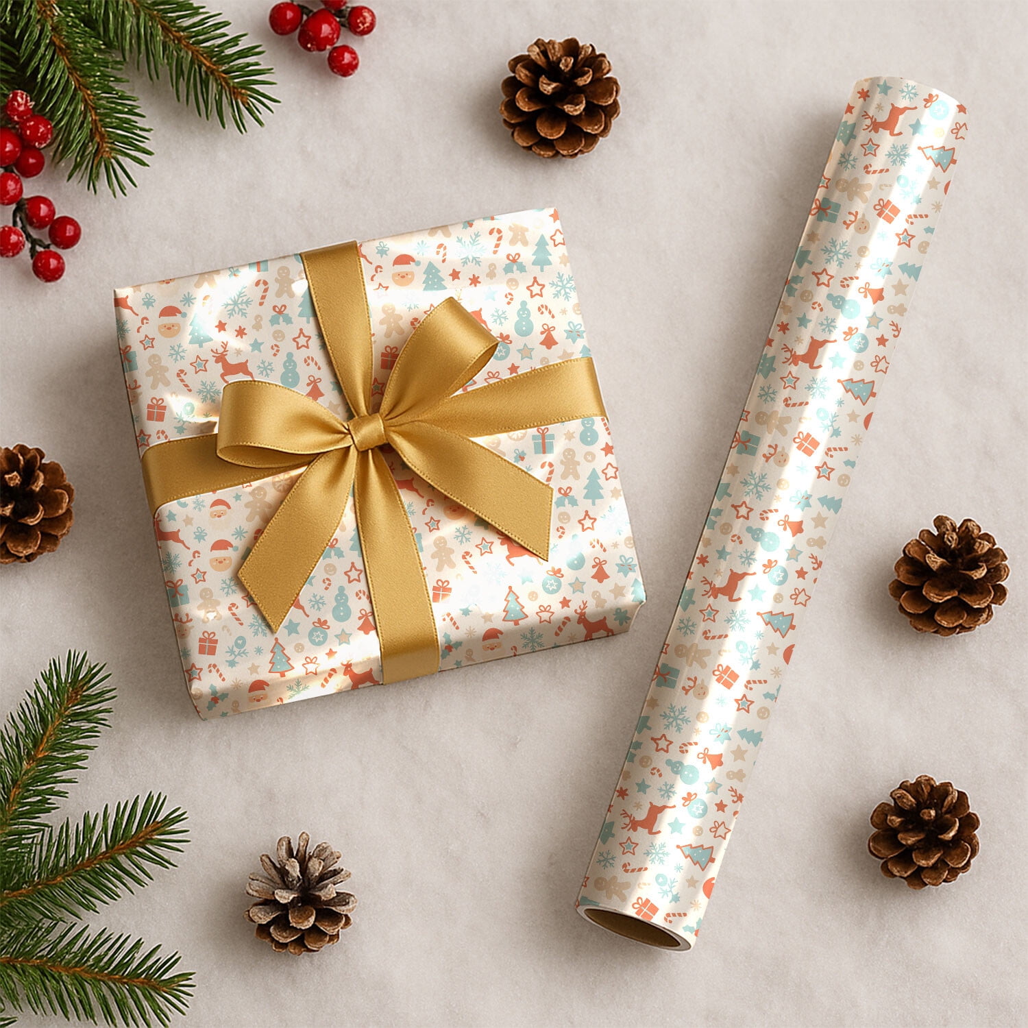 Christmas Pattern Christmas Wrapping Paper Rolls, Christmas Pattern ...