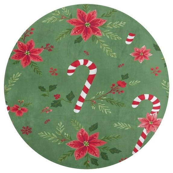 Christmas Pattern Design(3) Round Rugs Bedroom Table Mat Dirt Resistant ...