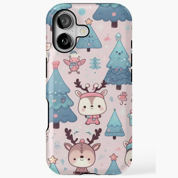 Christmas Pattern Festive Art Phone Case with iPhone 17 to 11 Pro Max ...
