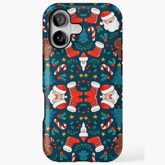 Christmas Pattern Holiday Style Phone Case with iPhone 17 to 11 Pro Max ...