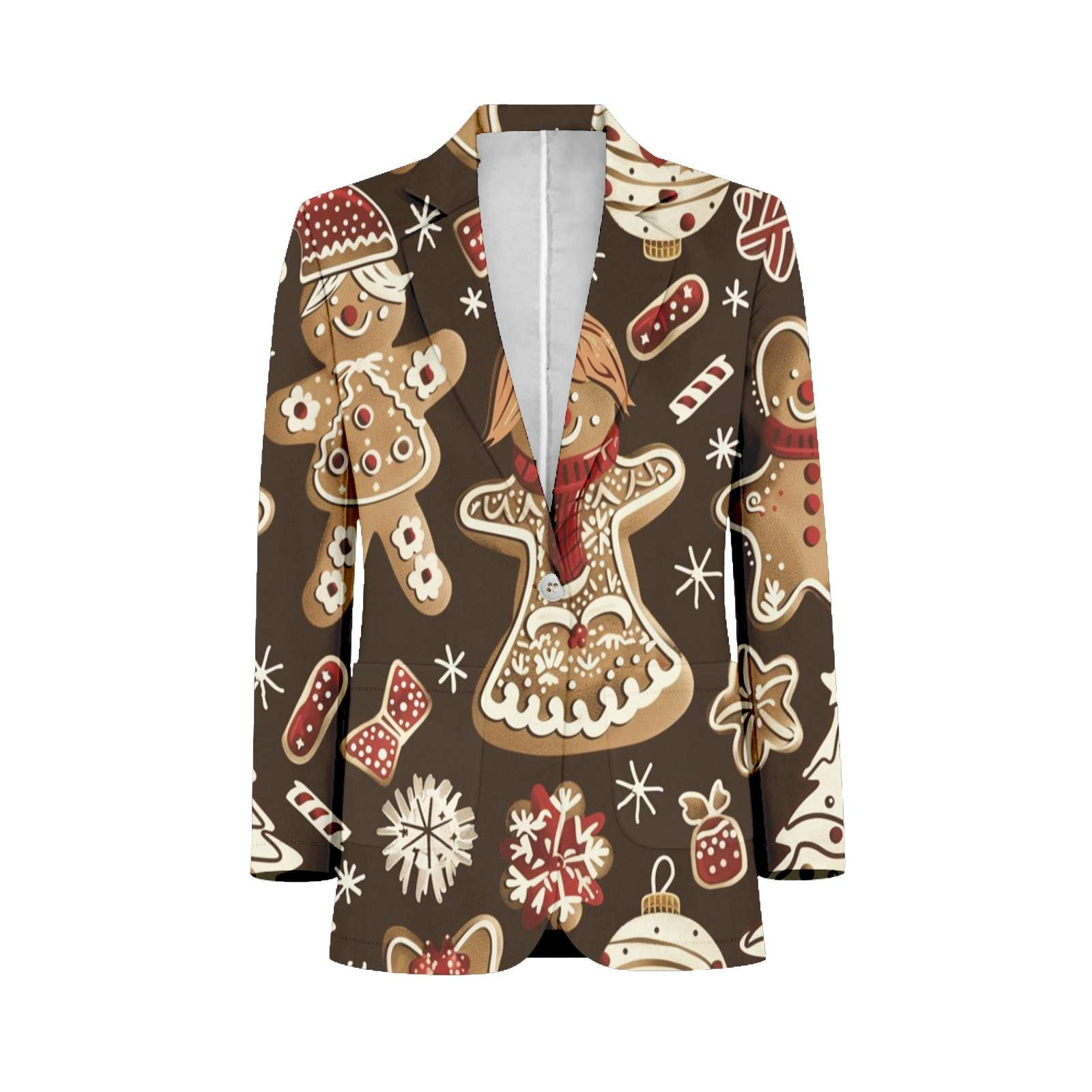 Christmas Pattern Of Gingerbread Cookies Customized Men's Suits full ...