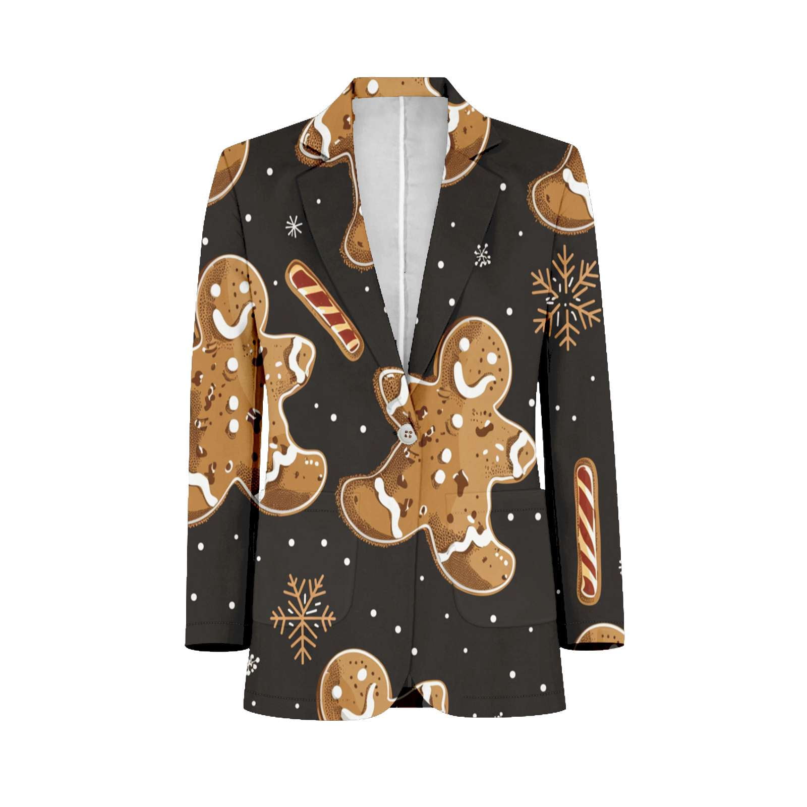 Christmas Pattern Of Gingerbread Cookies Men Blazers Slim Clothing ...