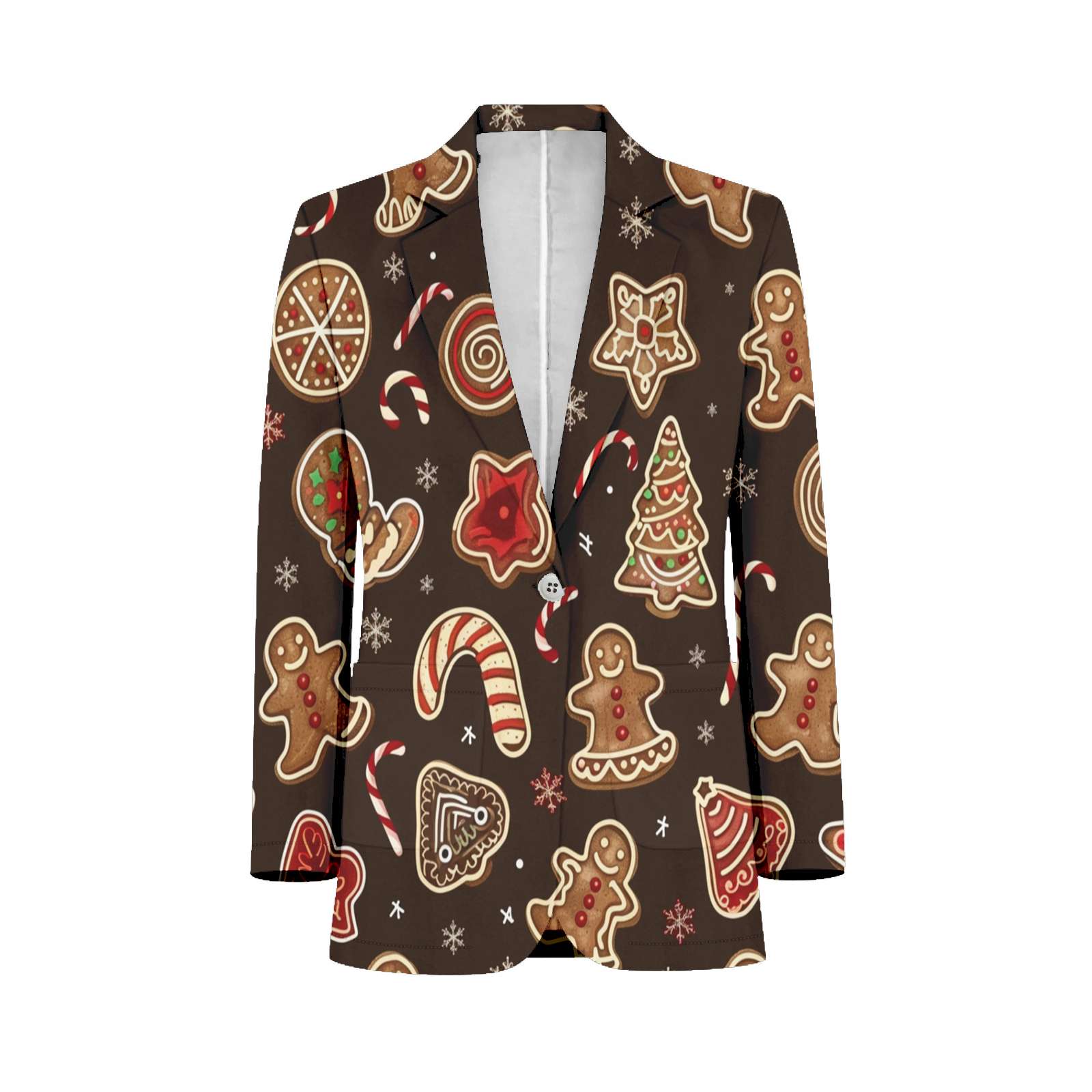 Christmas Pattern Of Gingerbread Cookies Men's Suit Blazer Casual Party ...