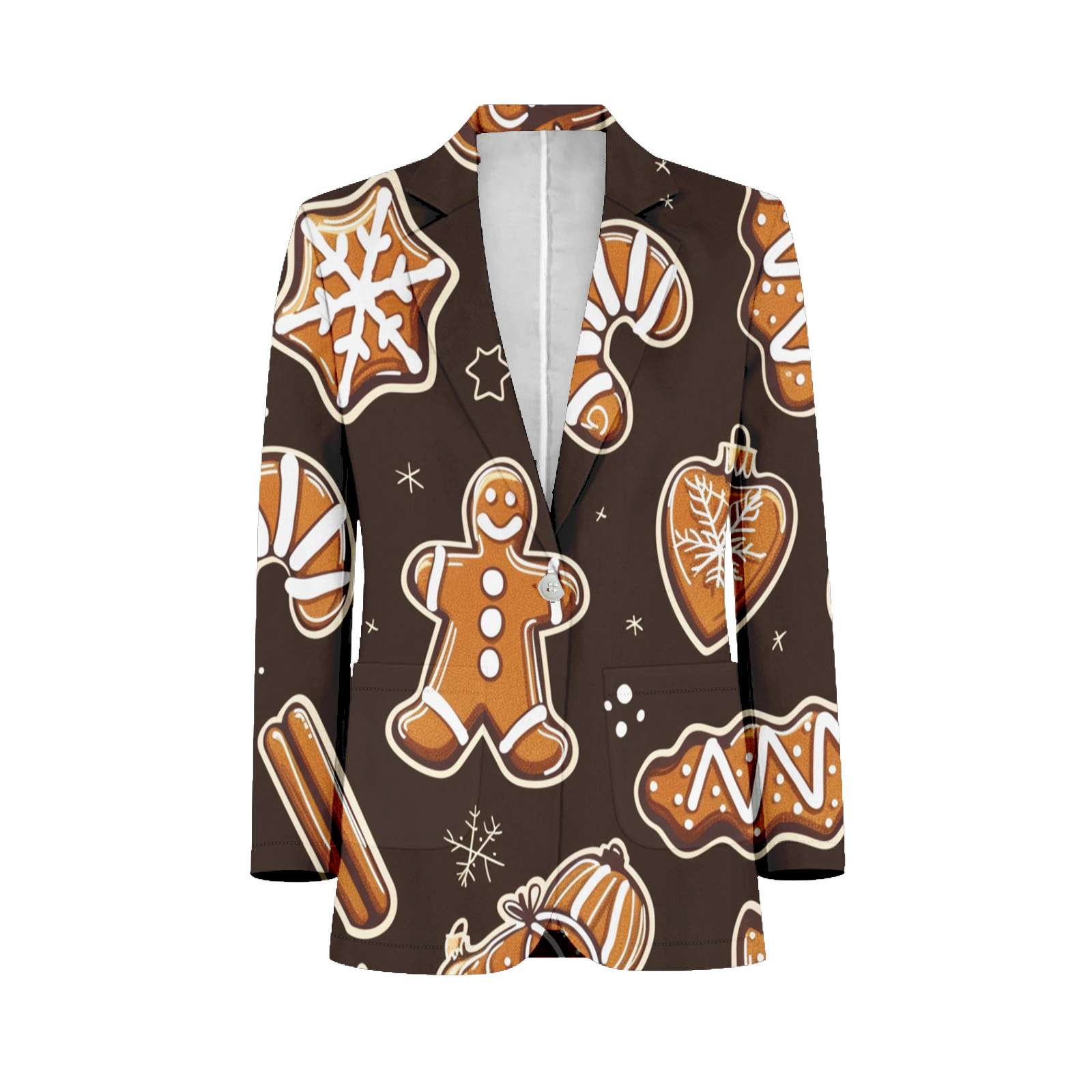 Christmas Pattern Of Gingerbread Cookies Men's Suit Blazer Casual Party ...