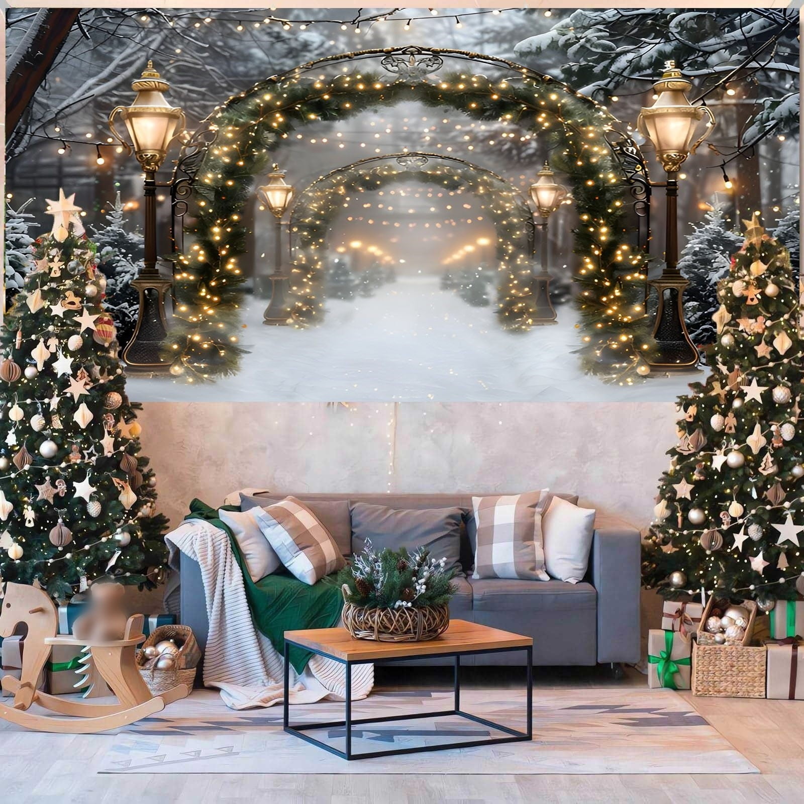 Christmas Pattern Outdoor Garage Door Banner Large Christmas Decoration ...