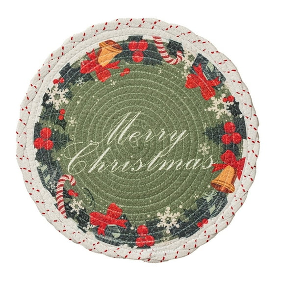 Christmas Pattern Round Coaster Heatproof Practical Dining Room ...