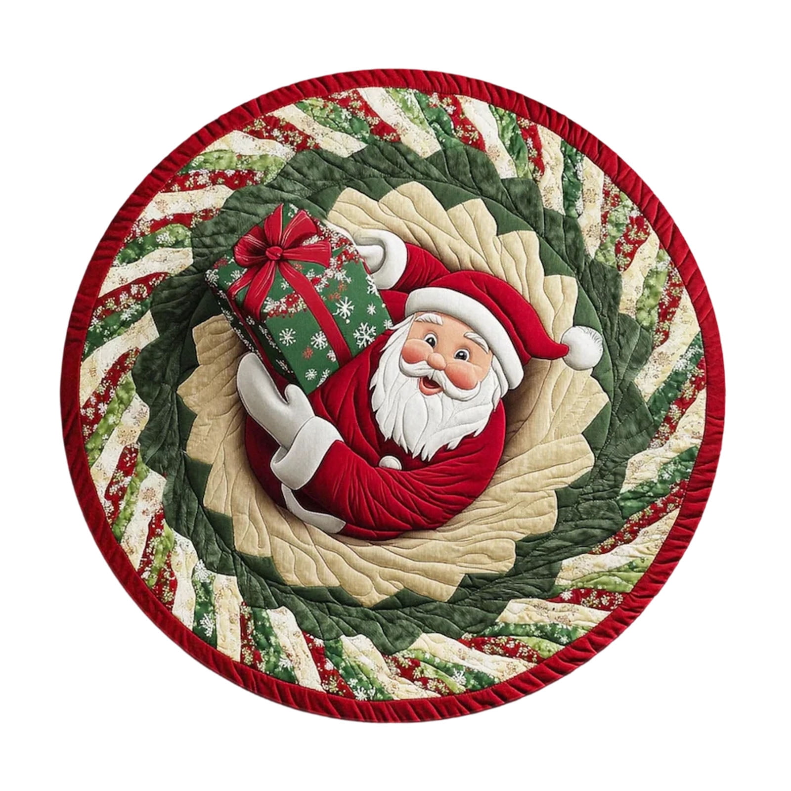 Christmas Pattern Round Floor Mat Optical Illusion Styles Carpet ...