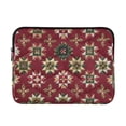 Christmas Pattern on Red Background Quilted Laptop Protective Cases ...