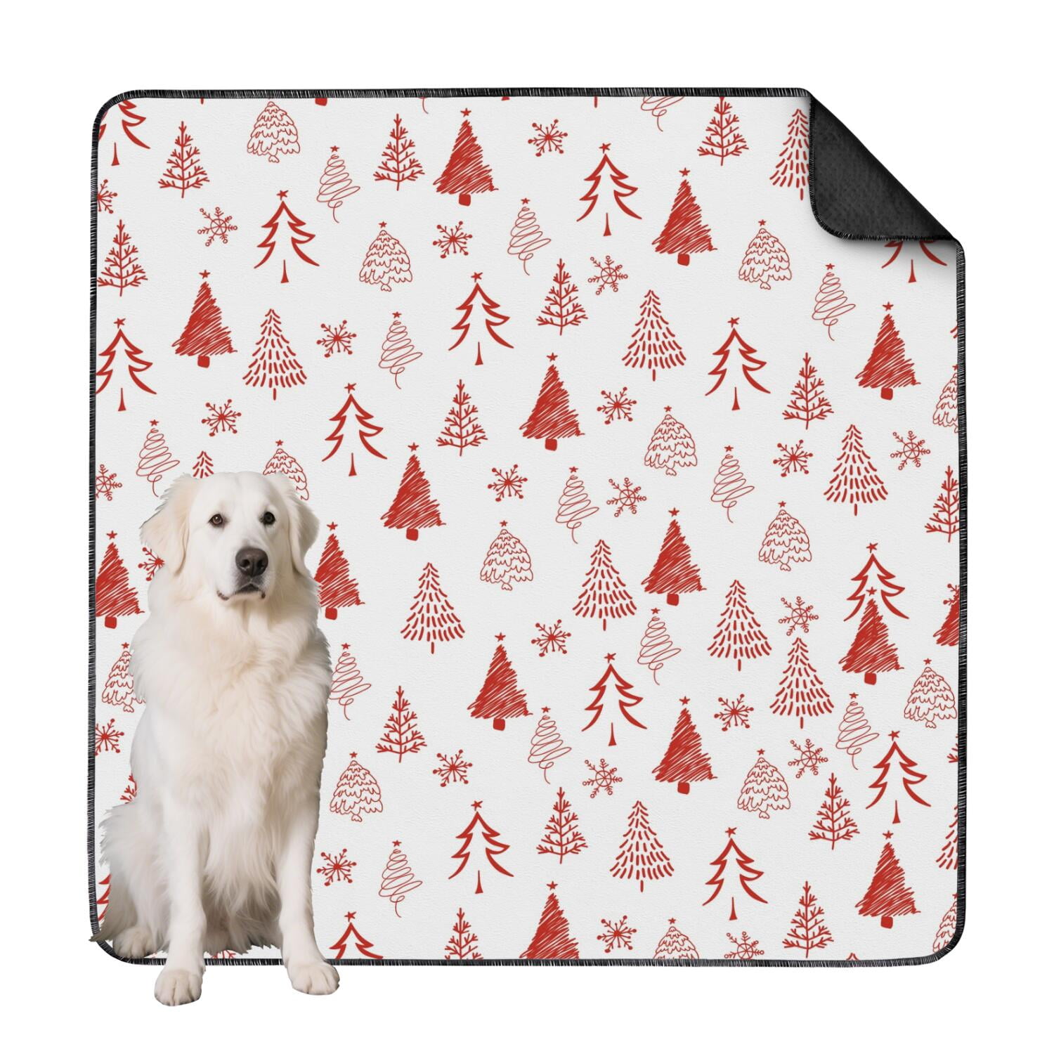 Christmas Patterned Dog Pee Pads 72x72 Inch, Washable Reusable Puppy ...