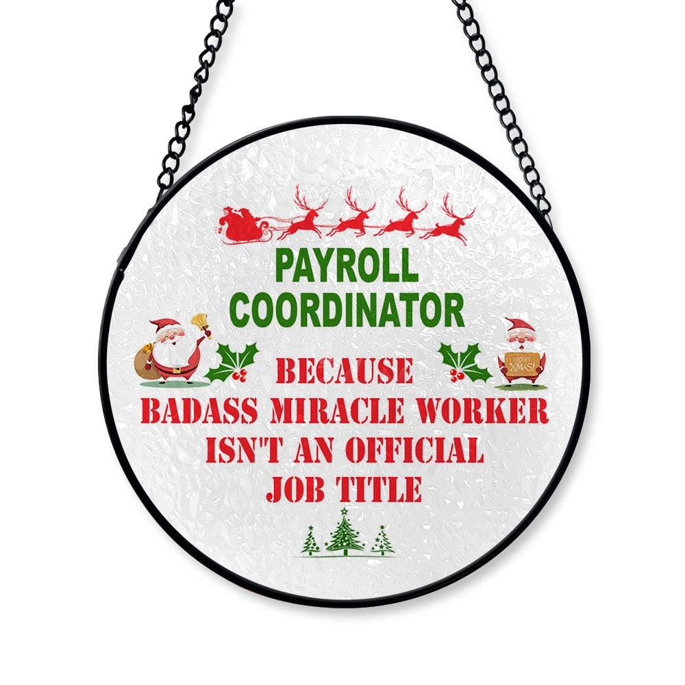 Christmas Payroll Coordinator Stained Glass Window Hanging 2025 ...