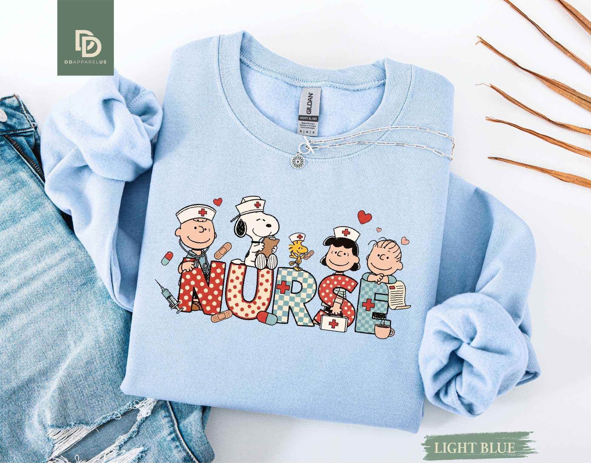 Christmas Peanuts Nurse Sweatshirt, Snoopy Nurse Holiday Shirt, Festive ...