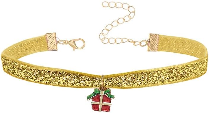 Christmas Pendant Choker Necklaces for Women Ladies Statement Cute Deer ...