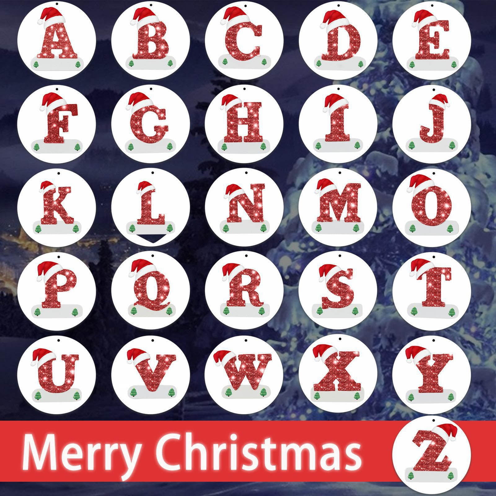 Christmas Pendant Creative Personalized Alphabet Hanging Ornament for ...
