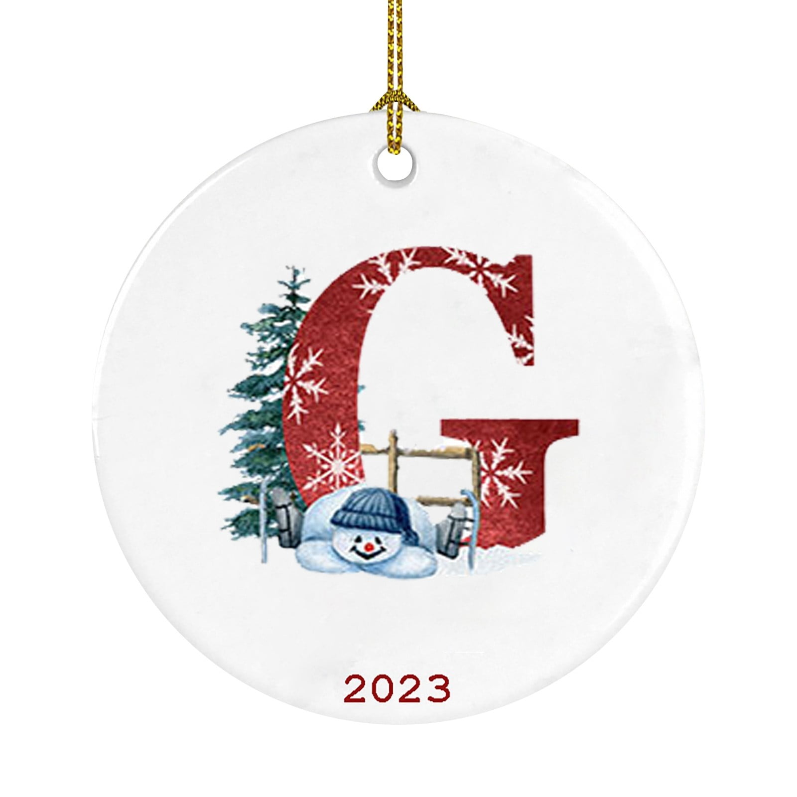 Christmas Pendant Decoration Christmas Tree Car Round Acrylic Pendant ...