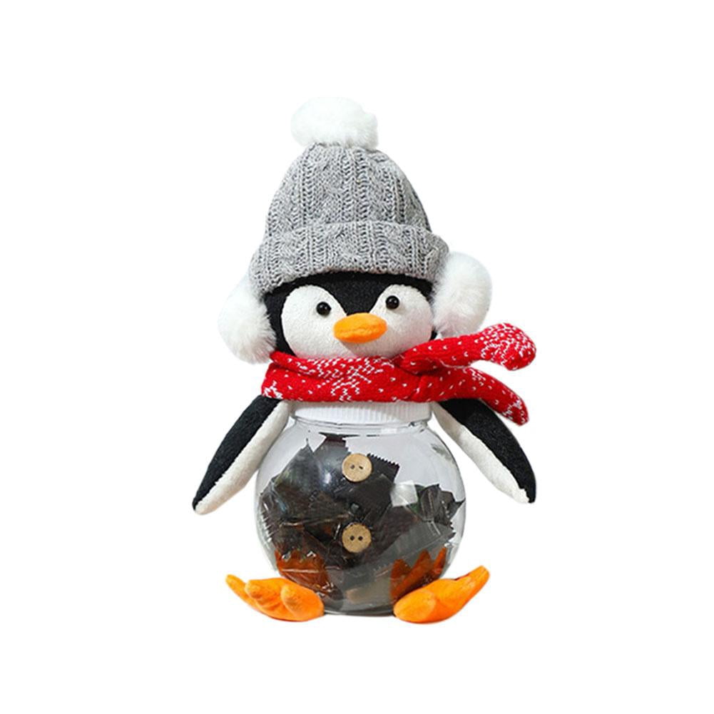 Christmas Penguin Candy Jar Buddy, Penguin Cookie Jar with Hat & Scarf ...