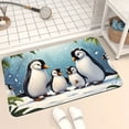 Christmas Penguin Family Pattern Non-Slip Bathroom Mat - Machine ...