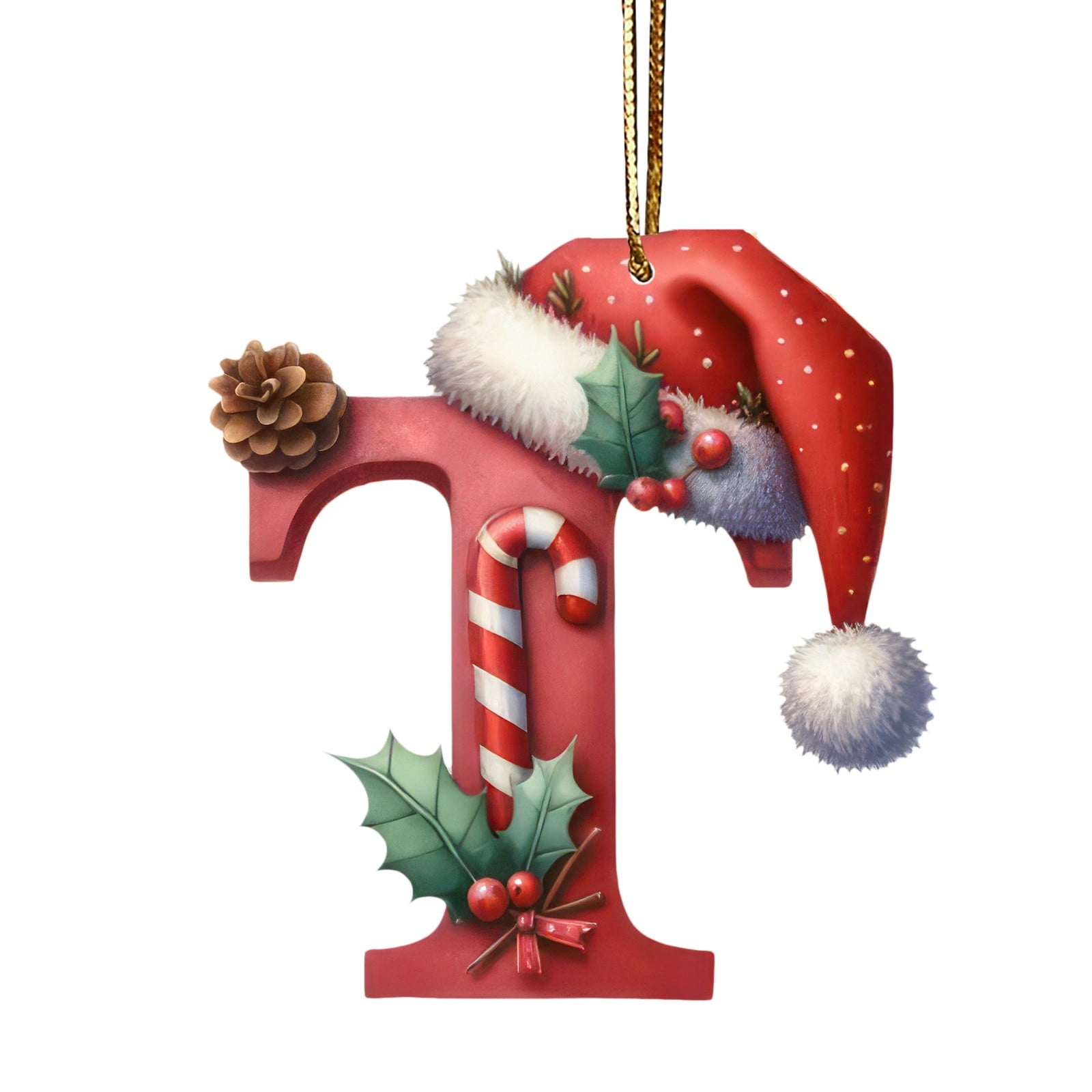 Christmas Personalized Christmas Alphabet Ornament Festive Letter A ...