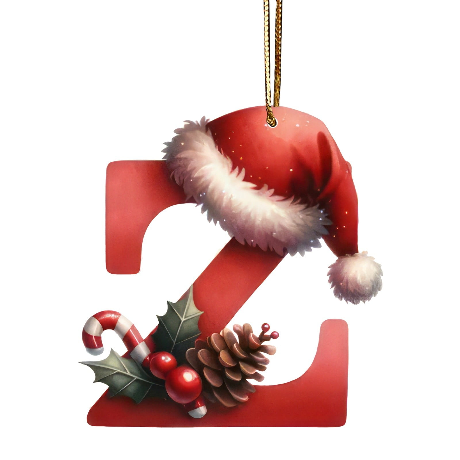 Personalized Christmas Alphabet Ornament Festive Letter A with Santa ...