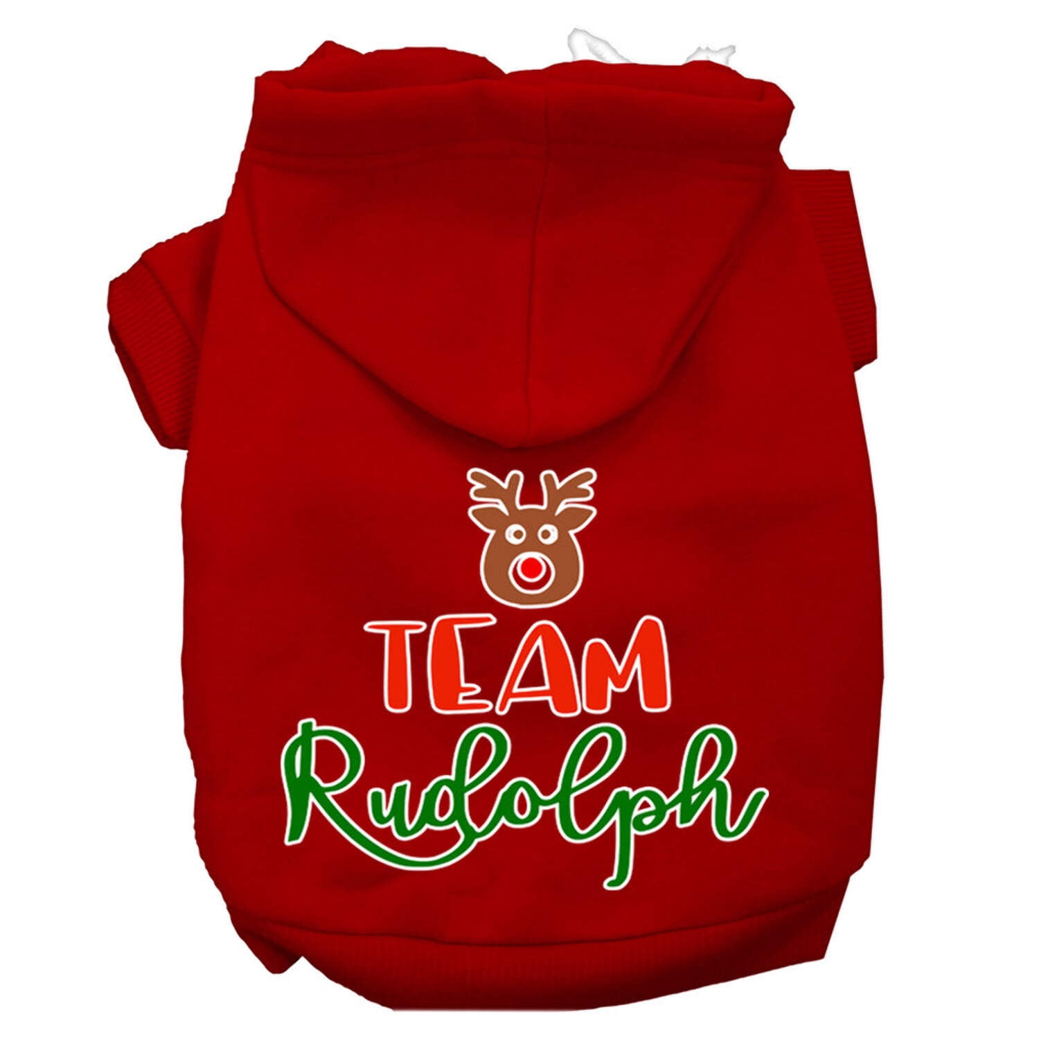 Christmas Pet Dog Cat Hoodie Screen Printed, "Team Rudolph" - Walmart.com
