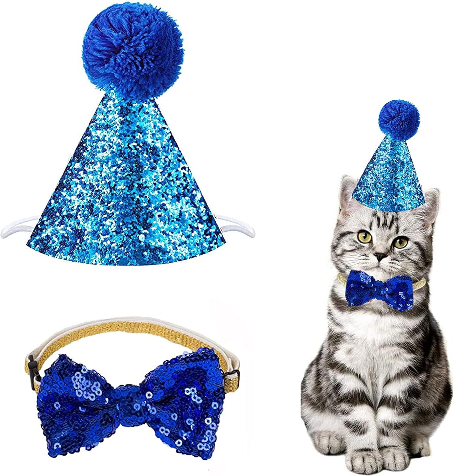 Christmas Pet Party Jazz Hat and Blingbling Bow Tie Breakaway Set ...