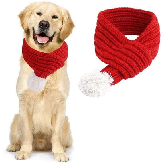 Christmas Pet Scarf Knitted Dog Cat Neck Warmer Winter Warm Soft ...