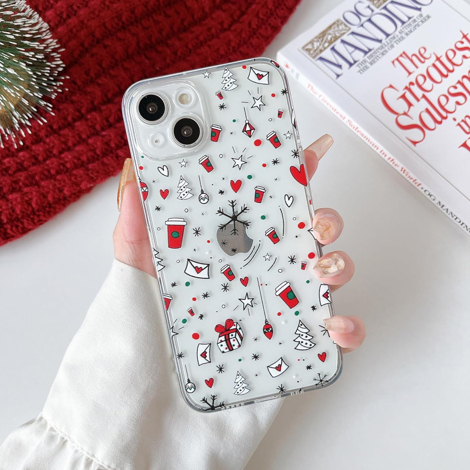Christmas Phone Case for iPhone 14 6.1 inch,Clear Cute Merry Christmas ...