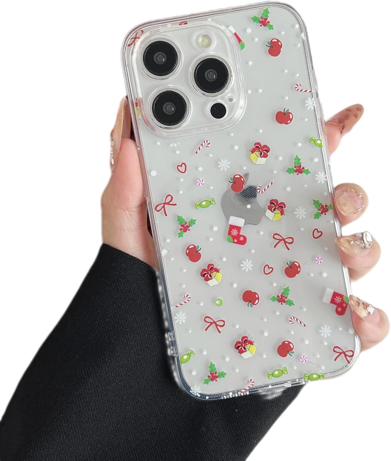 Christmas Phone Case for iPhone 15 Pro Max 6.7 inch,Clear Cute Merry ...