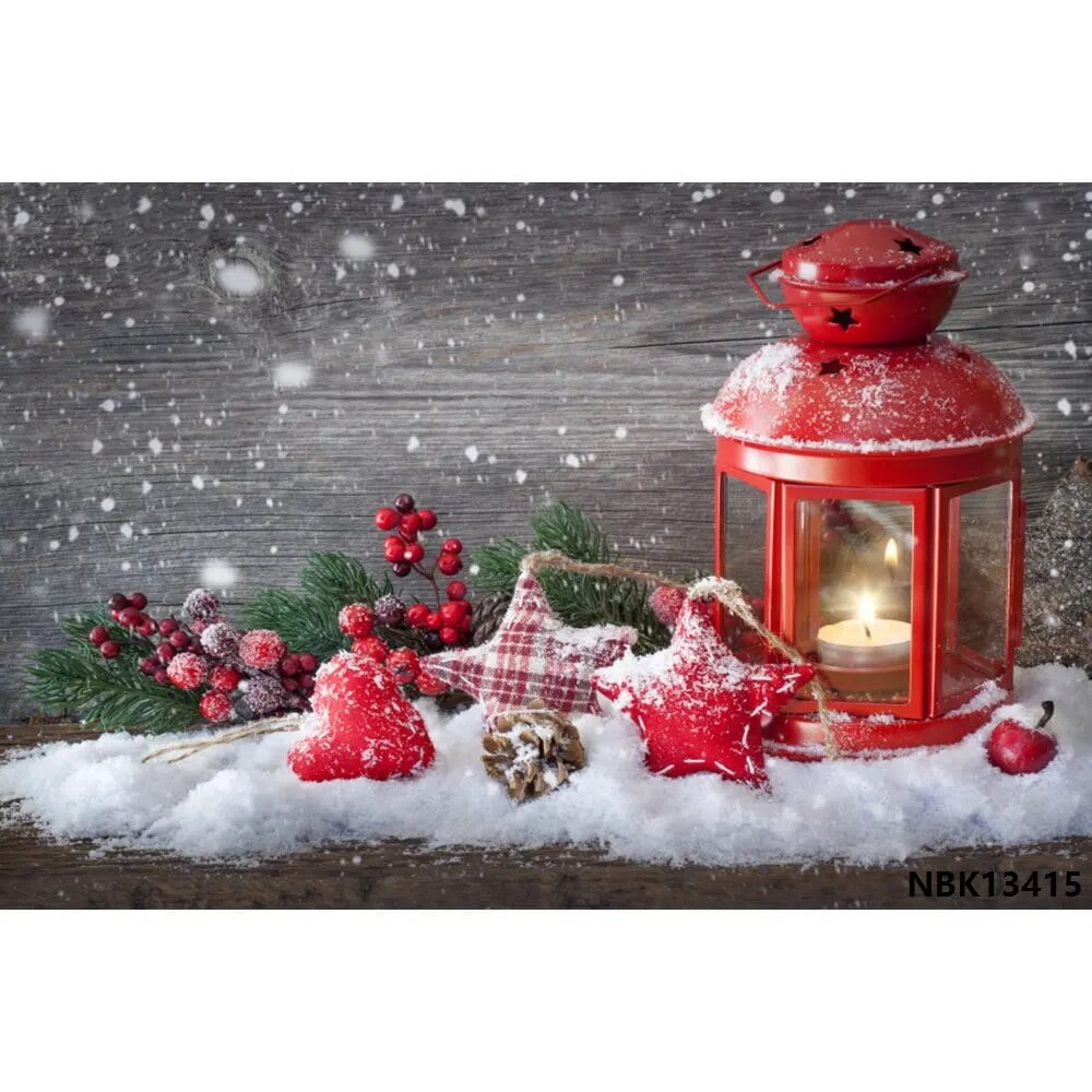 Christmas Photocall Wooden Board Pine Trees Snow Winter Photography ...