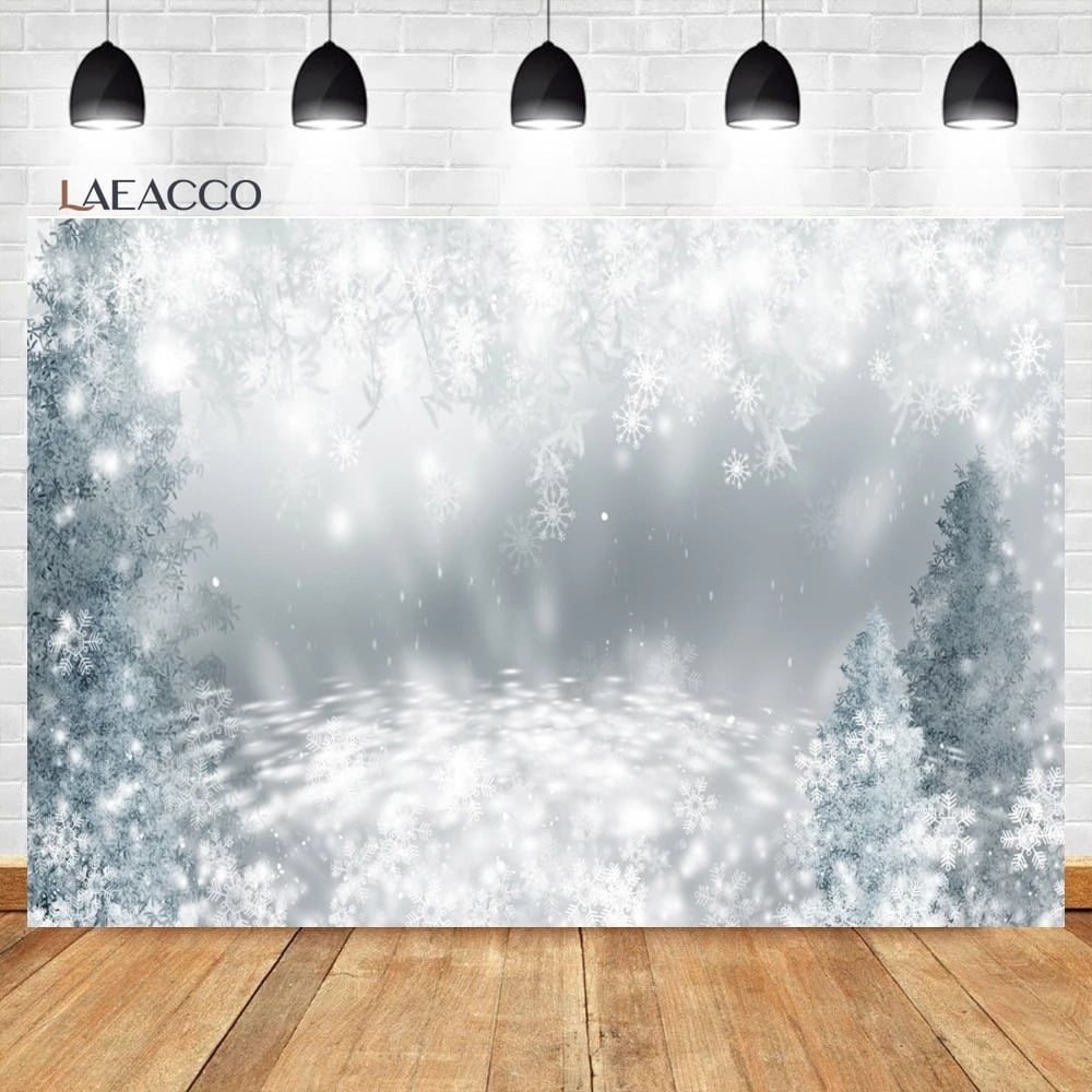 Christmas Photography Backdrops Light Bokeh Snow Pine Branch Photo ...