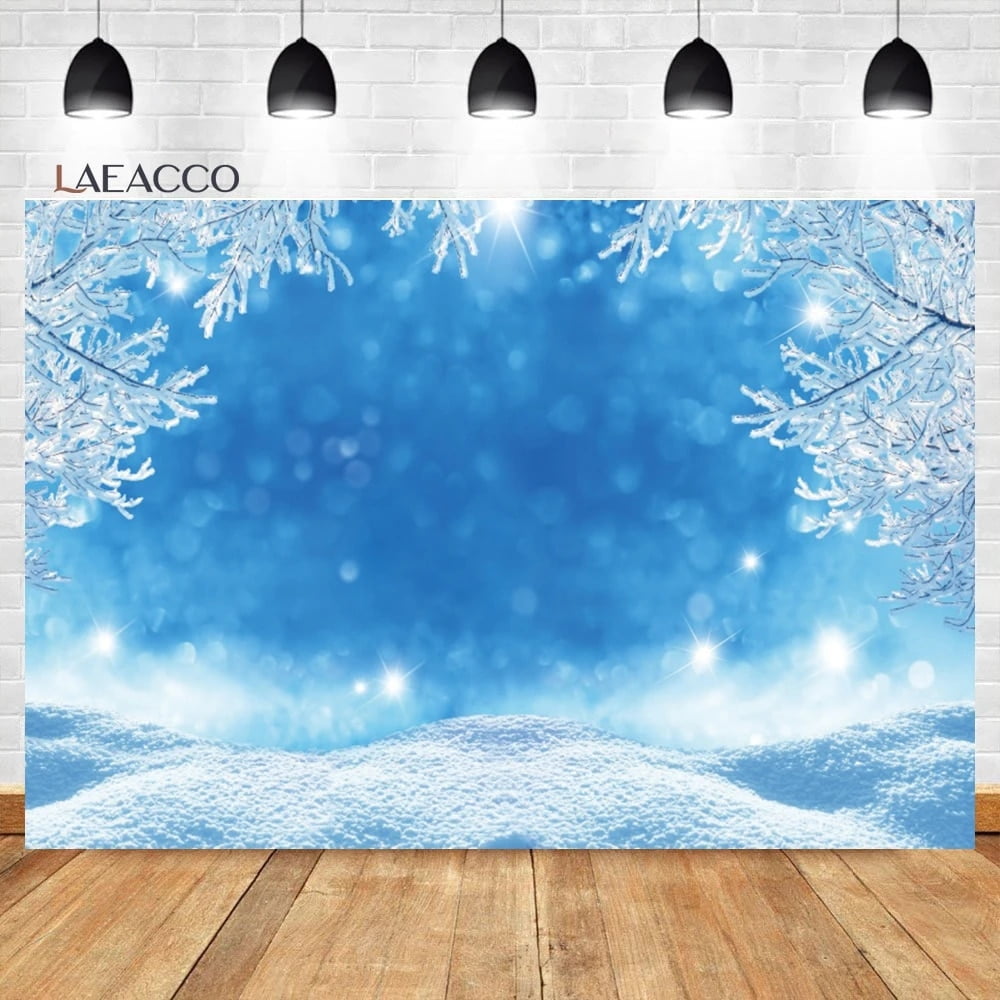 Christmas Photography Backdrops Light Bokeh Snow Pine Branch Photo Backgrounds New Year Party ...