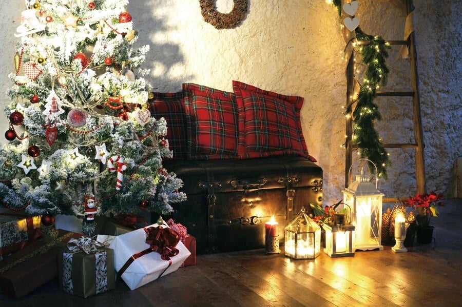 Christmas Photozone Bookshelf Light Pillows Bedroom Decor Photography ...