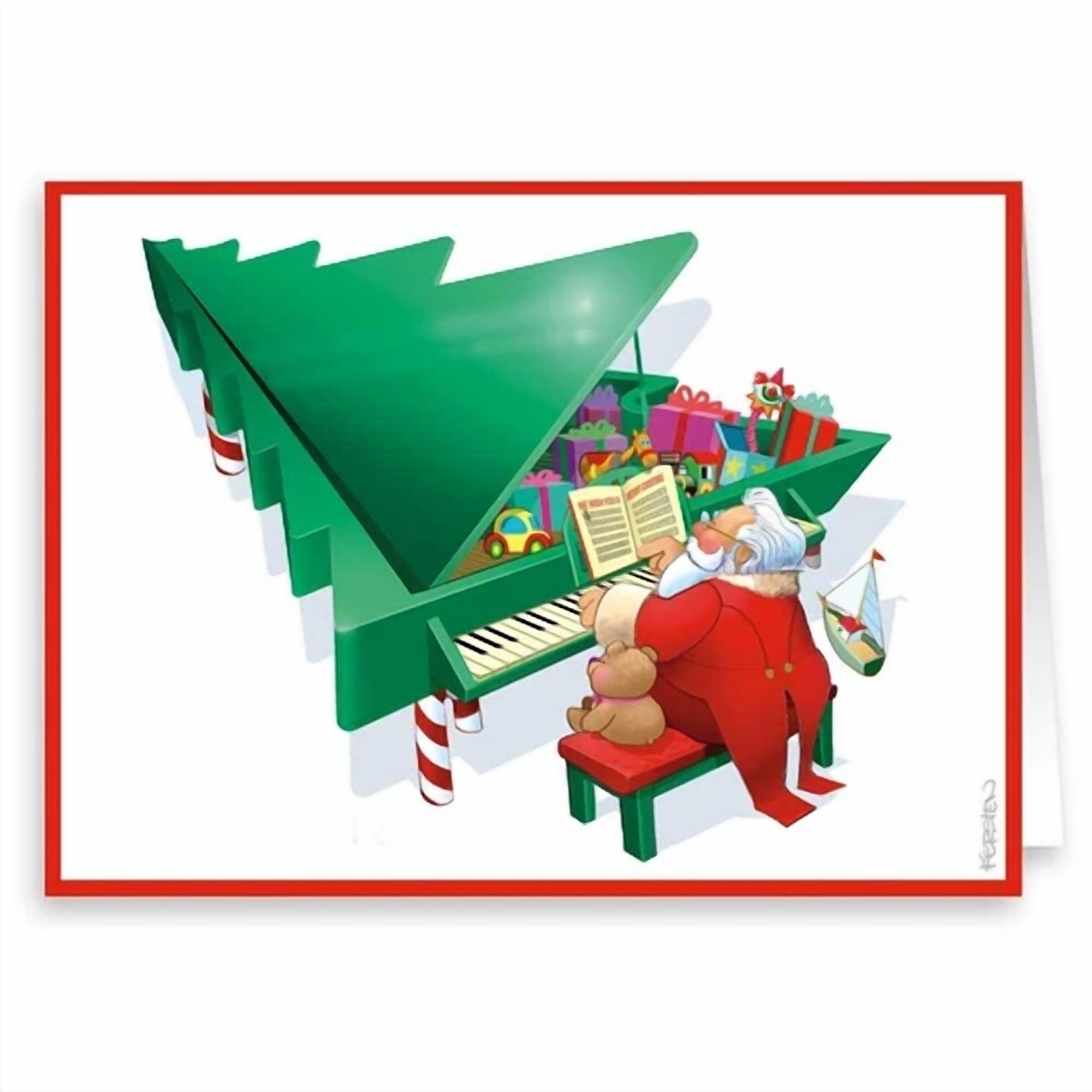 Christmas Piano Music Theme Holiday Card - 18 Cards & Envelopes - Music ...