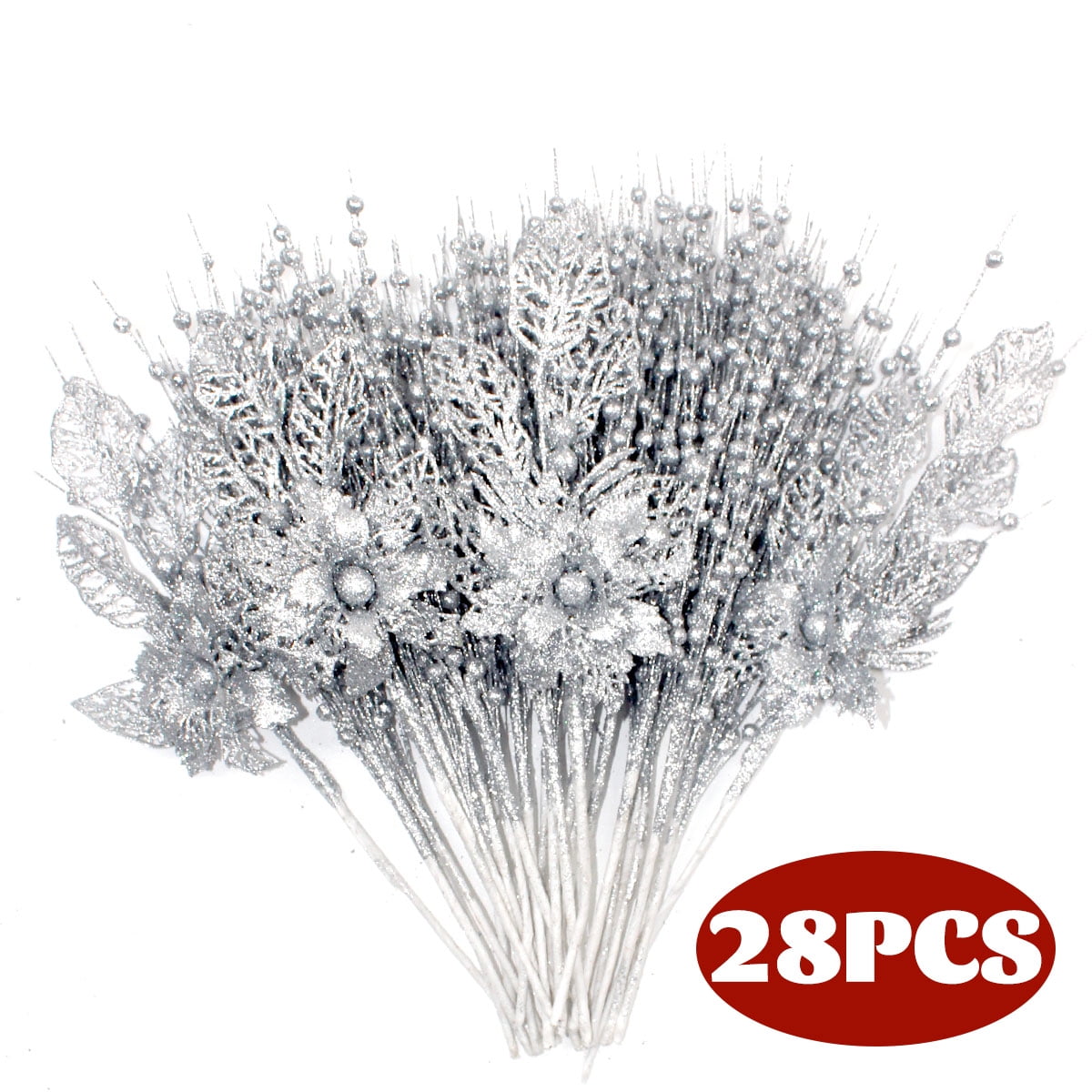 Christmas Picks Floral Picks Berry Picks Glitter Twigs Decor for ...