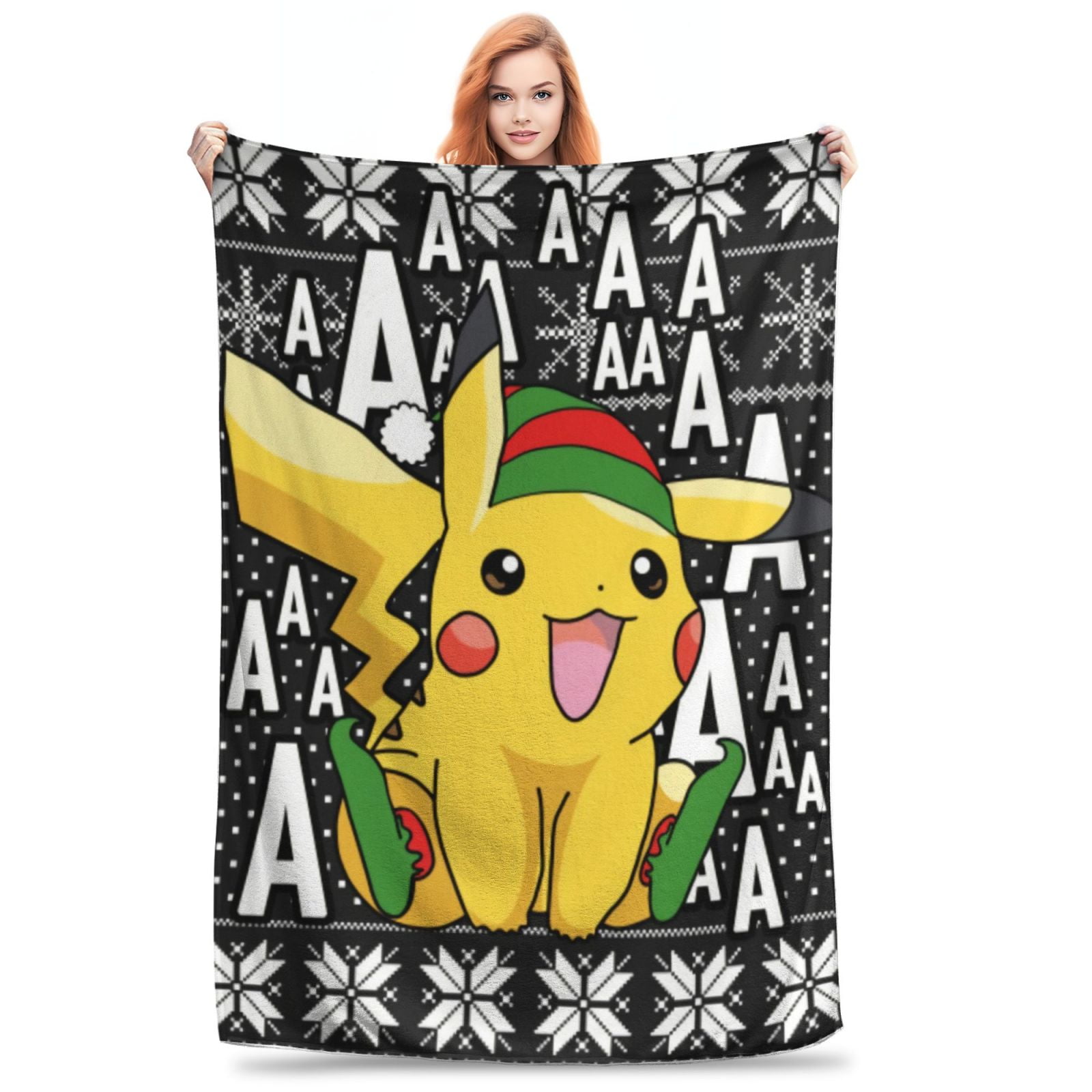 Christmas Pikachu, Pokemon Blanket Super Soft Lightweigh Throw Blanket ...