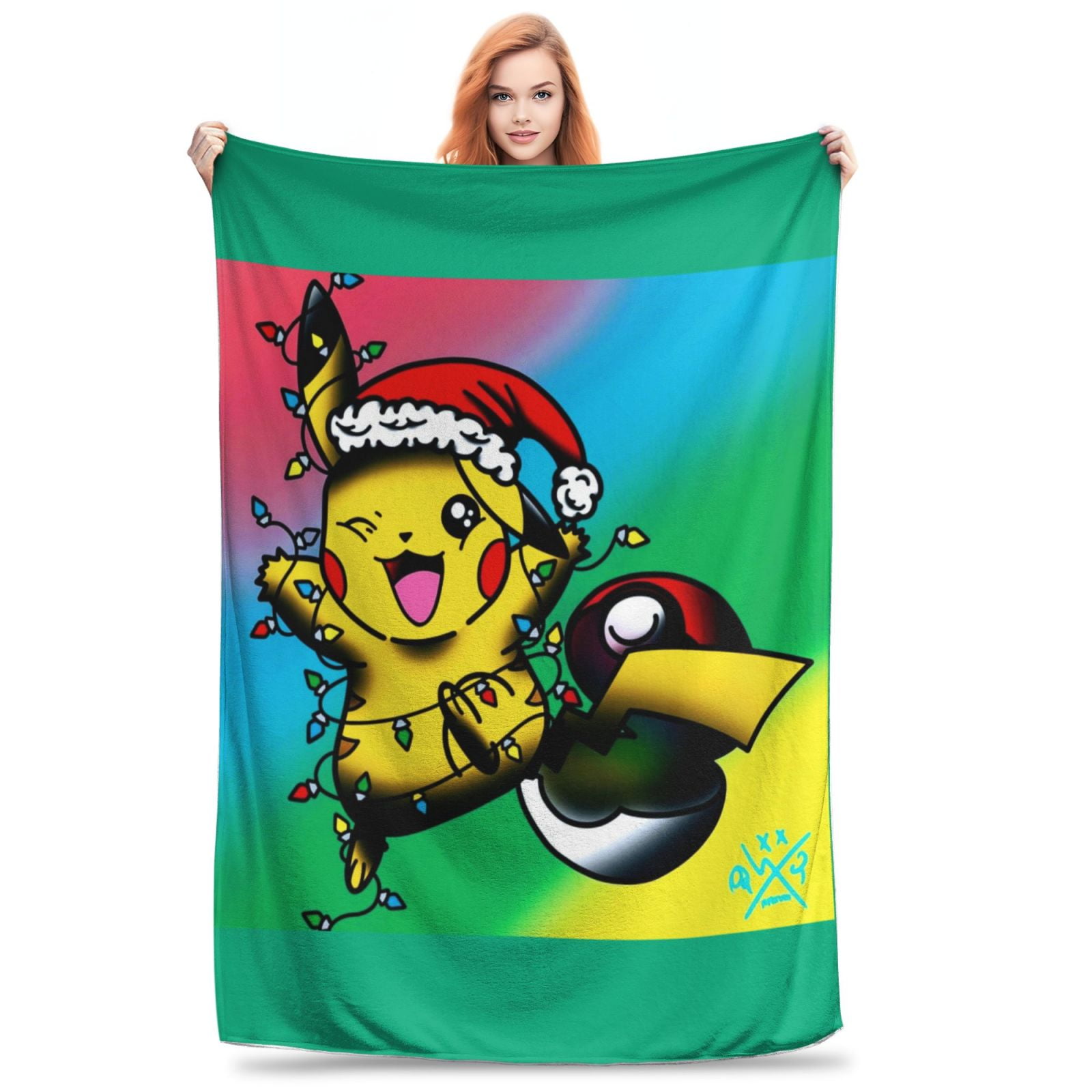 Christmas Pikachu, Pokemon3 Blanket Super Soft Lightweigh Throw Blanket ...