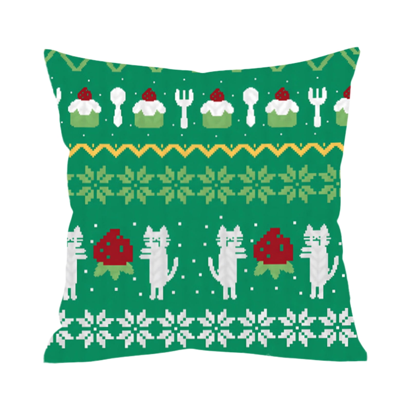 Christmas Pillow Cover with Festive Patterns Nylon Spandex Material for ...