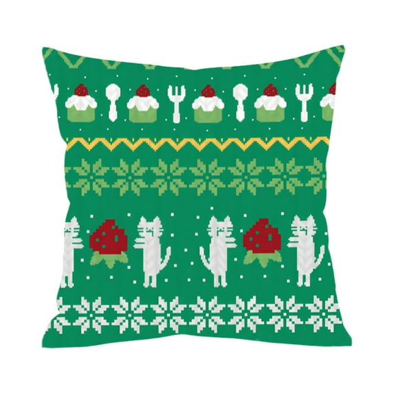 Christmas Pillow Cover with Festive Patterns Nylon Spandex Material for ...
