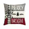 Christmas Pillow Cover, Red Tree Snowflake Cushion Cover for Sofa Bed ...