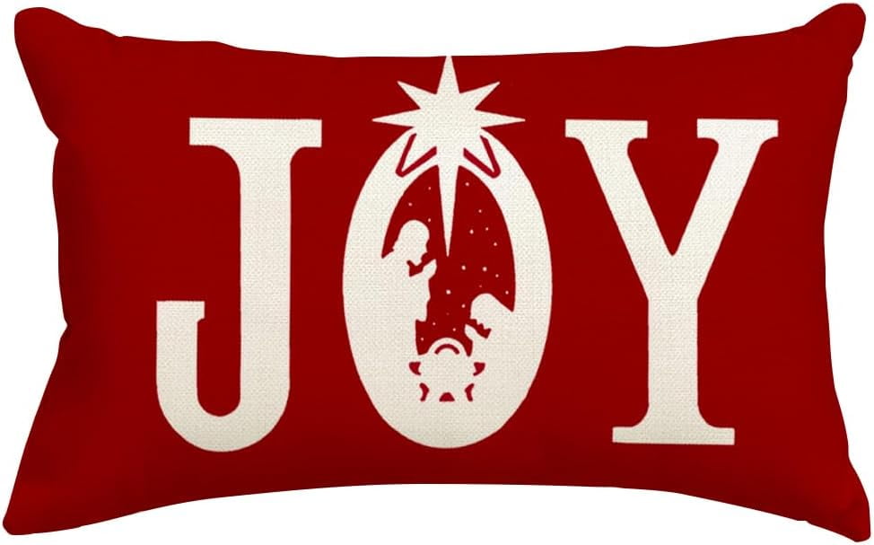 Christmas Pillow Covers 12x20,Joy Decorative Throw Pillows,Nativity ...