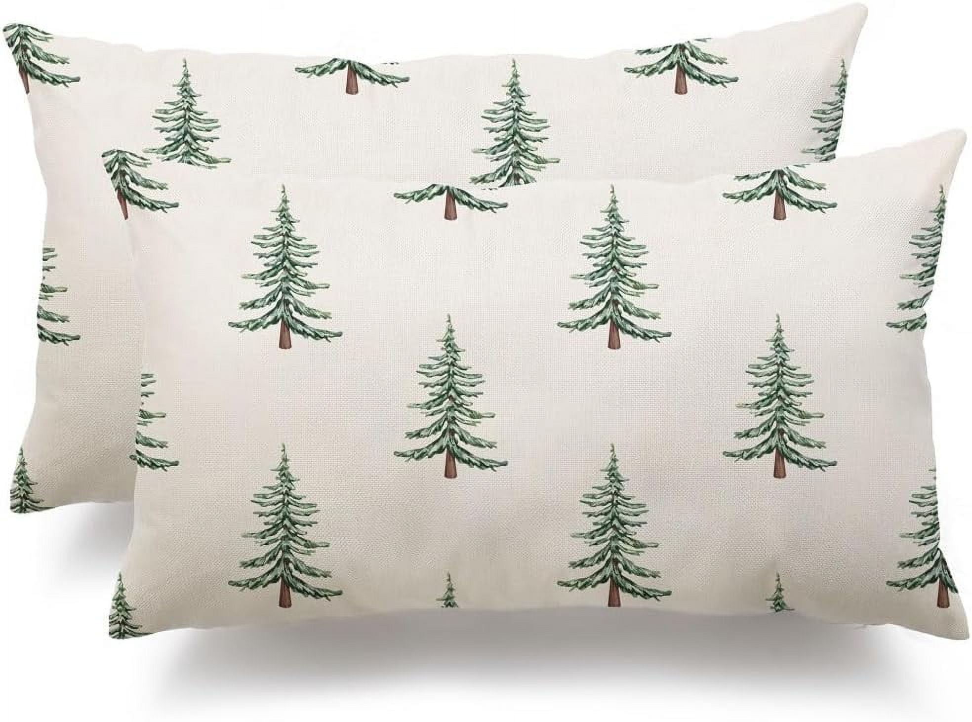 Christmas Pillow Covers 12x20 inch Set of 2 Christmas Tree Decorative ...