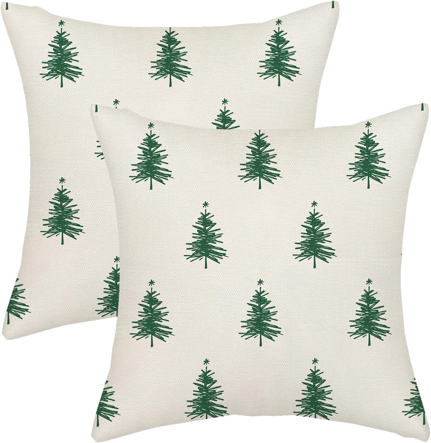 Christmas Pillow Covers 16x16 Christmas Tree White Sage Green Decor ...
