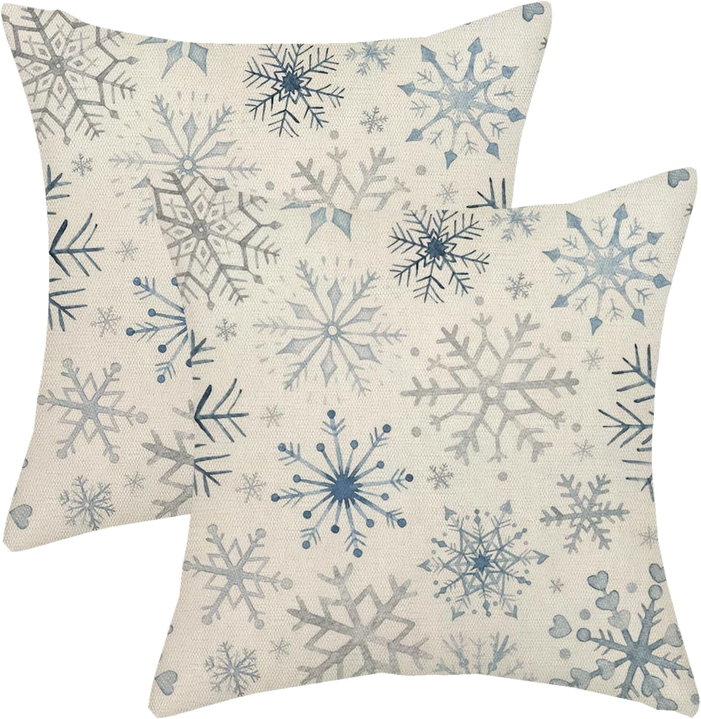 Christmas Pillow Covers 16x16 Inch 2 Pcs Dusty Blue Grey Geometric ...